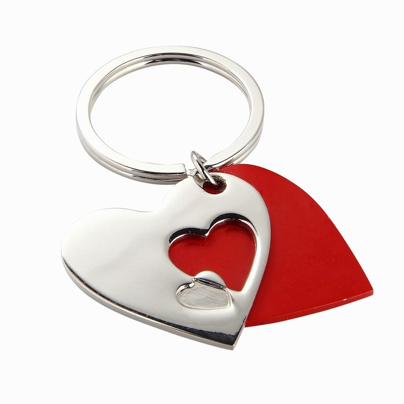 Broken Heart Design Matte Nickel Plated Metal Souvenir Custom Keychain ...